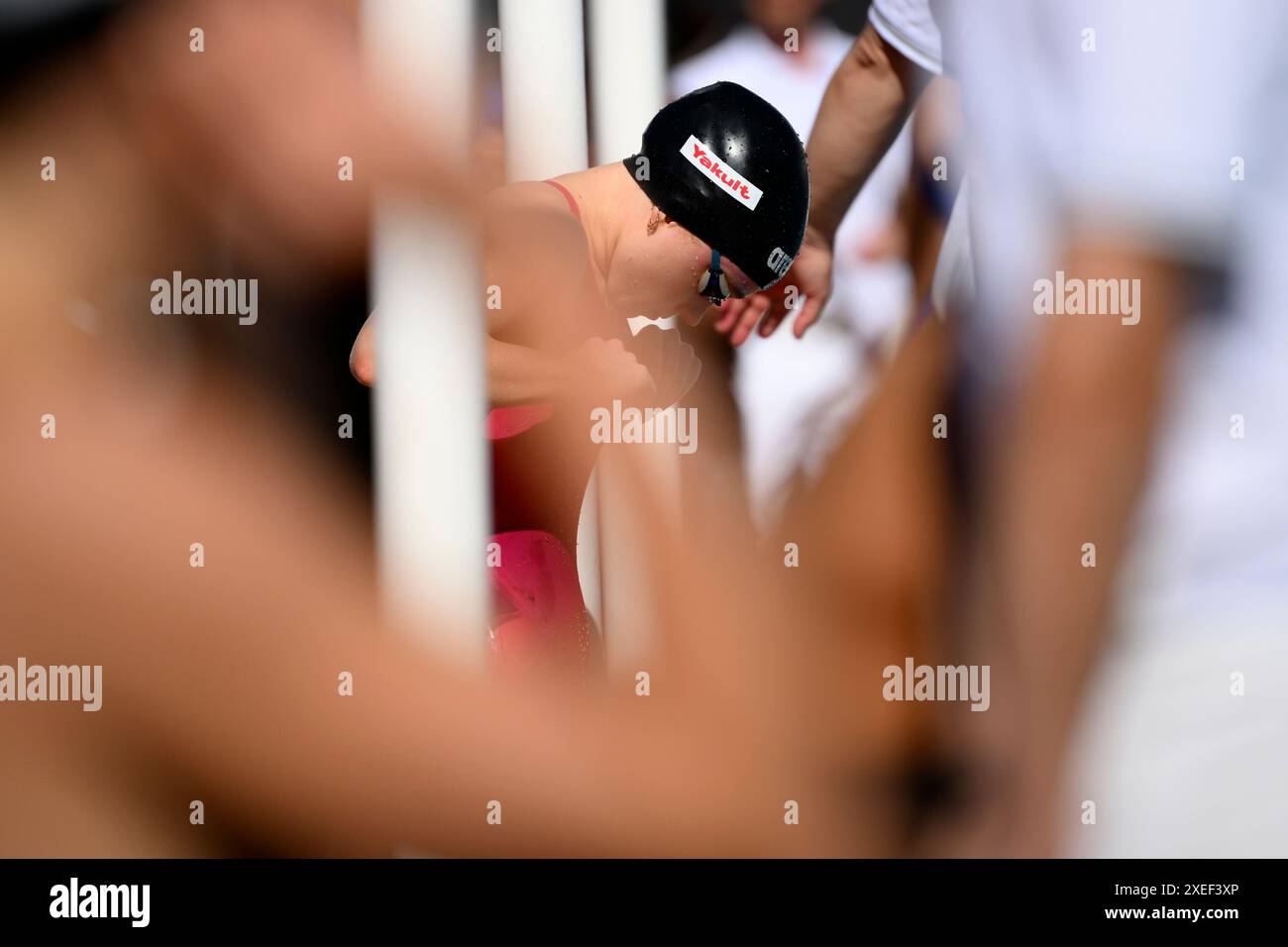 Ellen Walshe of Ireland prepares to compete in the 100m Butterfly Women ...