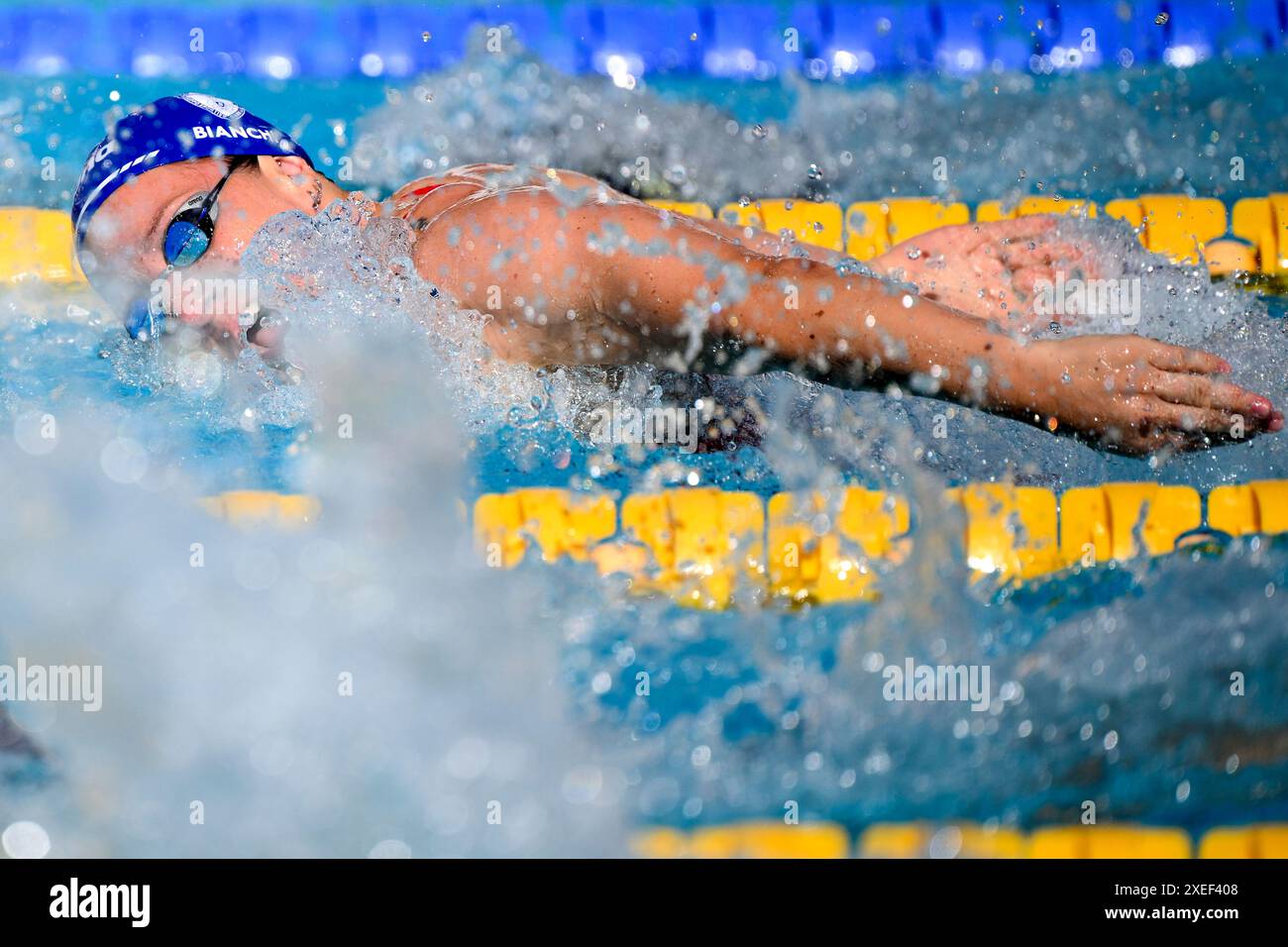Ilaria Bianchi of Italy competes in the 100m Butterfly Women Heats ...
