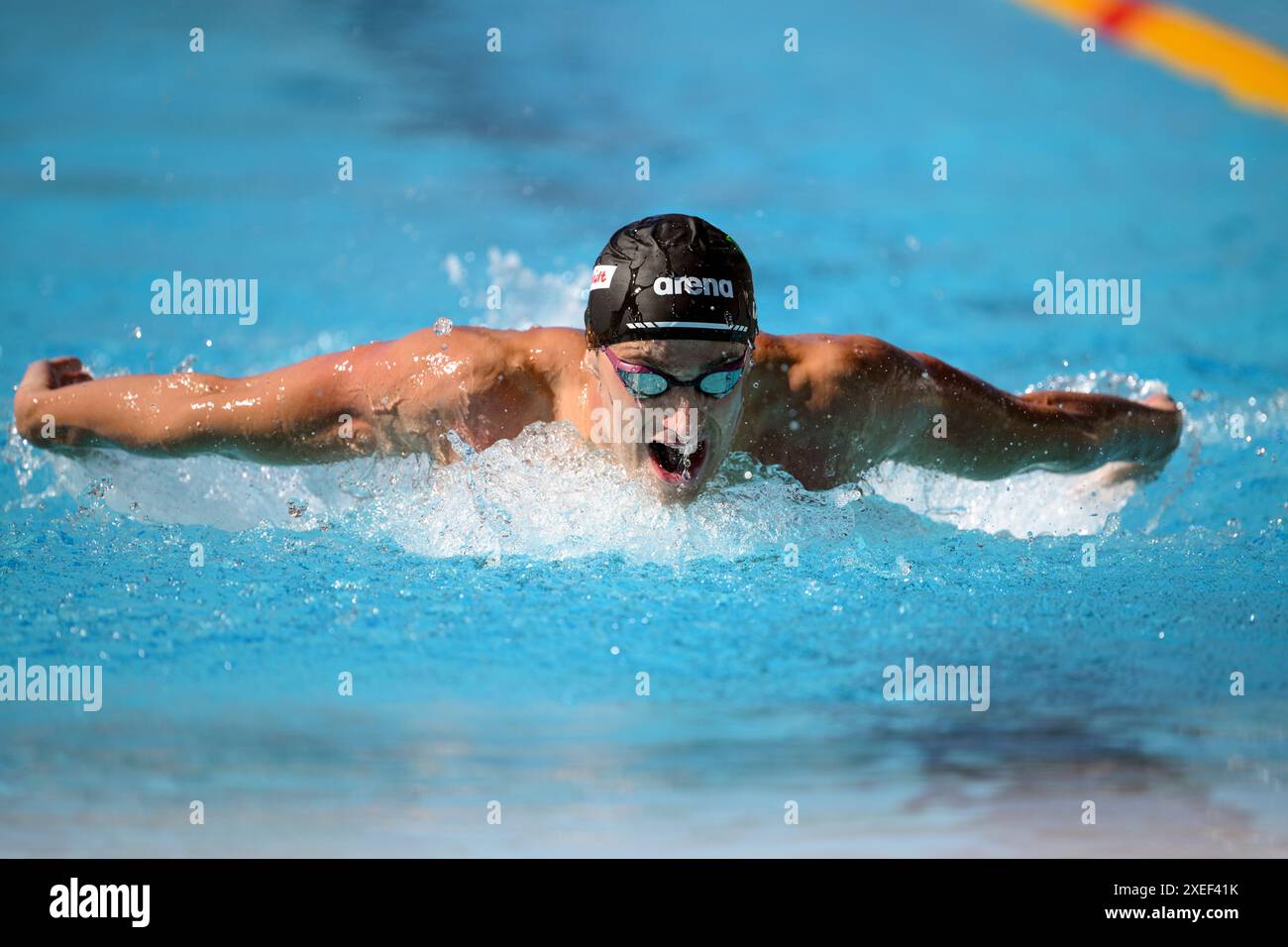 Alberto Razzetti of Italy competes in the 200m Butterfly Men Heats ...