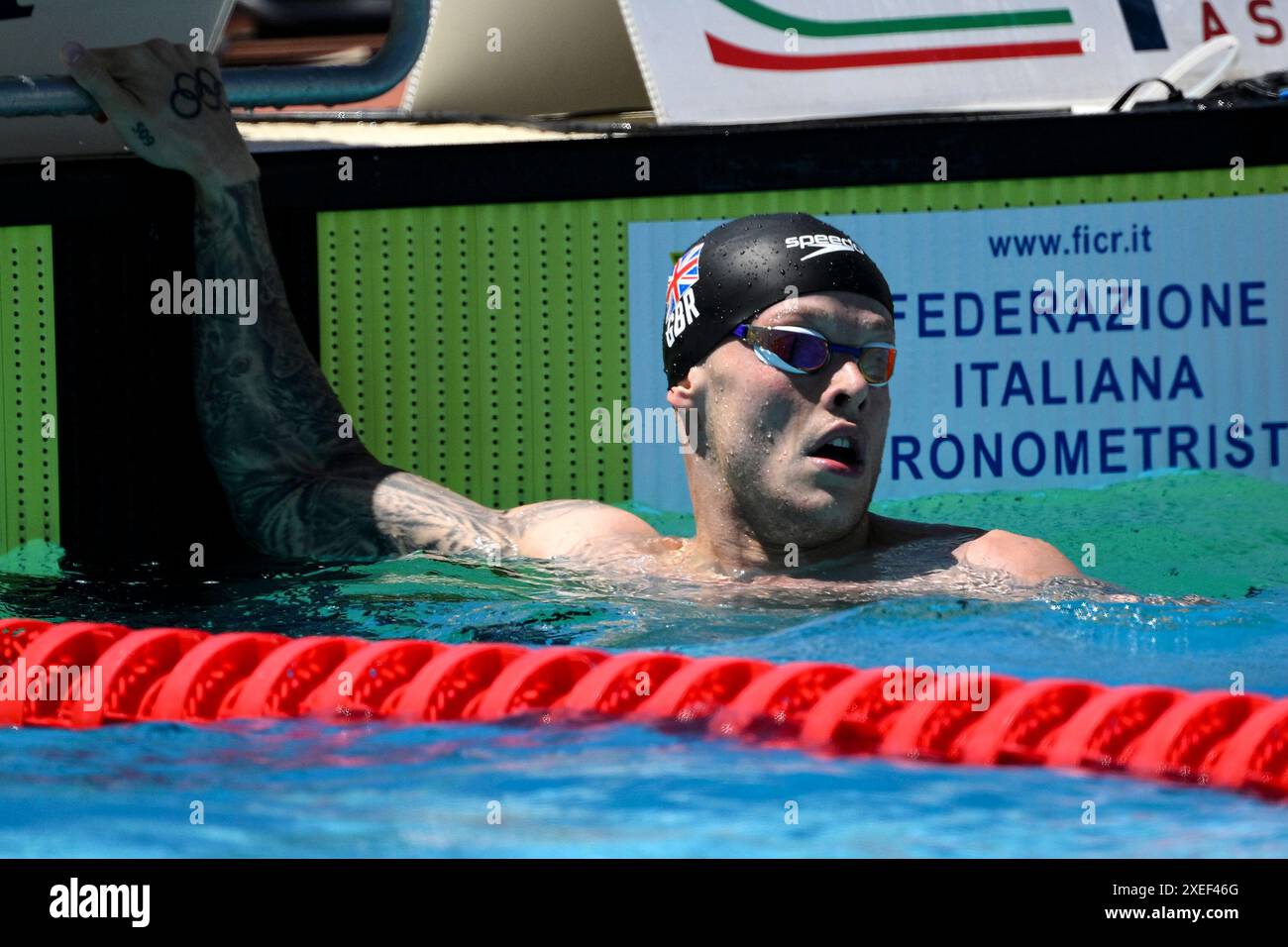 Matthew Richards of Great Britain reacts after competing in the 100m ...