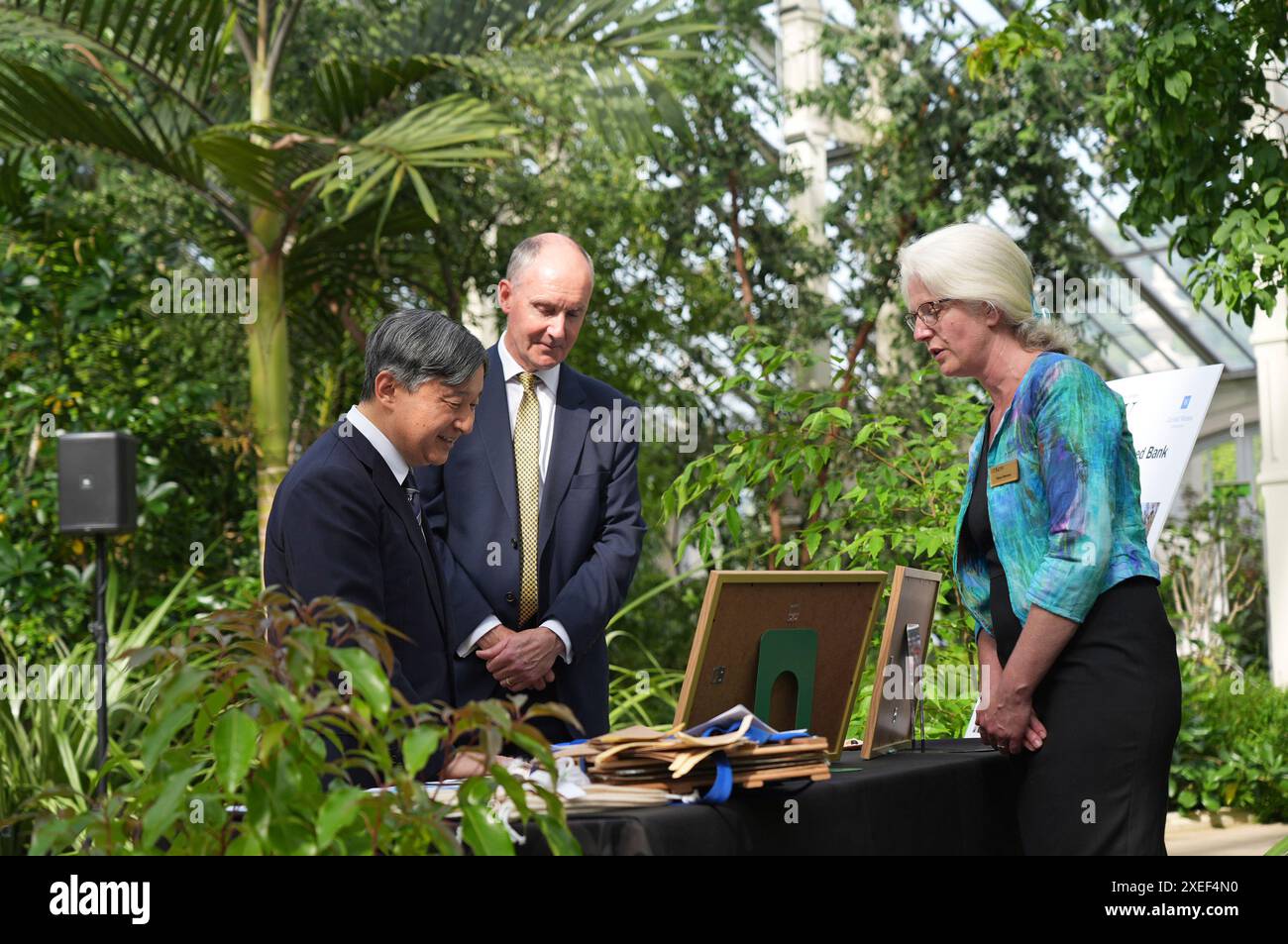 Japanese Emperor Naruhito receives an explanation about Millennium Seed ...