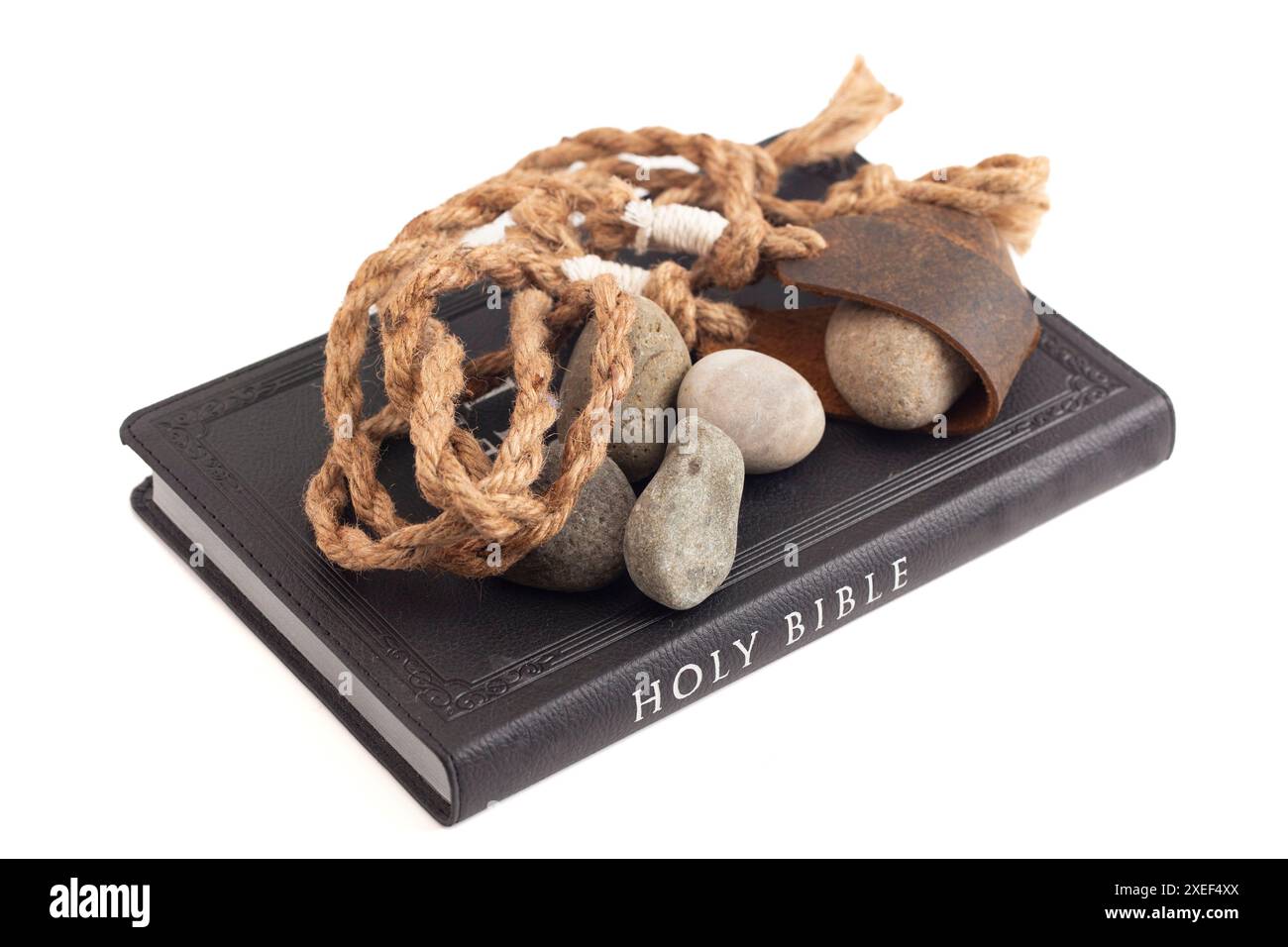 Sling Shot and Stones on a White Background from the Story of David and ...