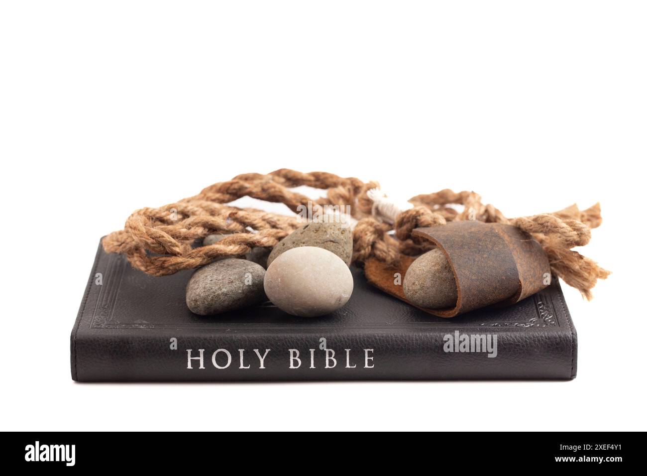 Sling Shot and Stones on a White Background from the Story of David and ...