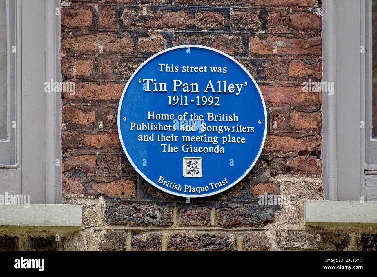 British Heritage Trust blue plaque commemorating Tin Pan Alley, the ...