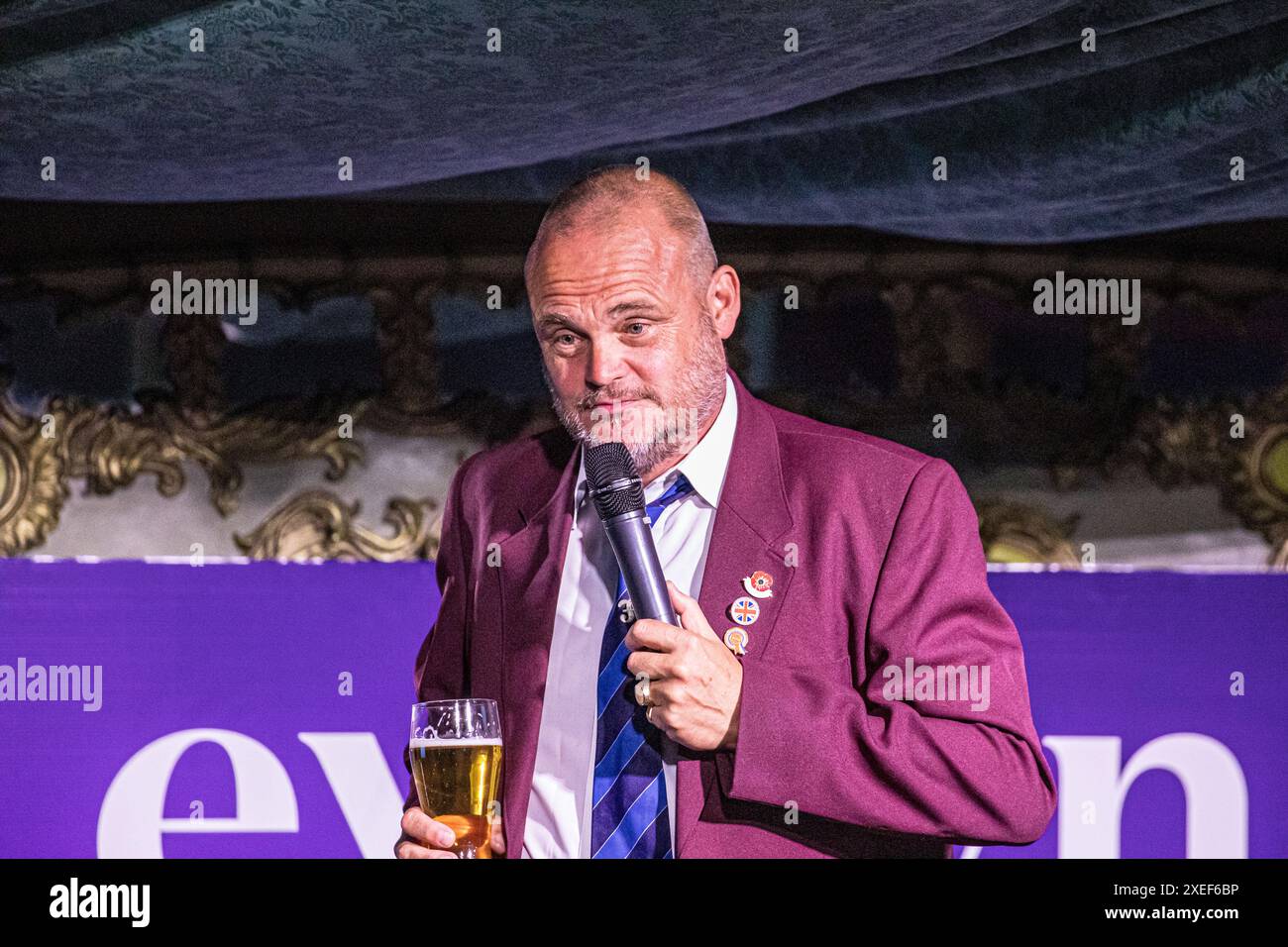 BROADCHALKE, WILTSHIRE, UK, 26th June, 2024, Comedian Al Murray (aka ...