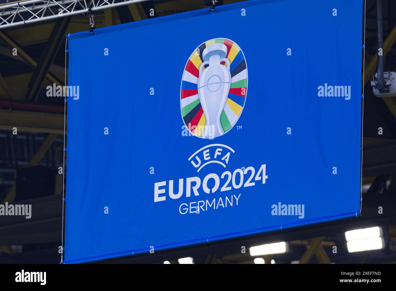 A view of the official logo UEFA EURO 2024 during the UEFA EURO 2024 ...