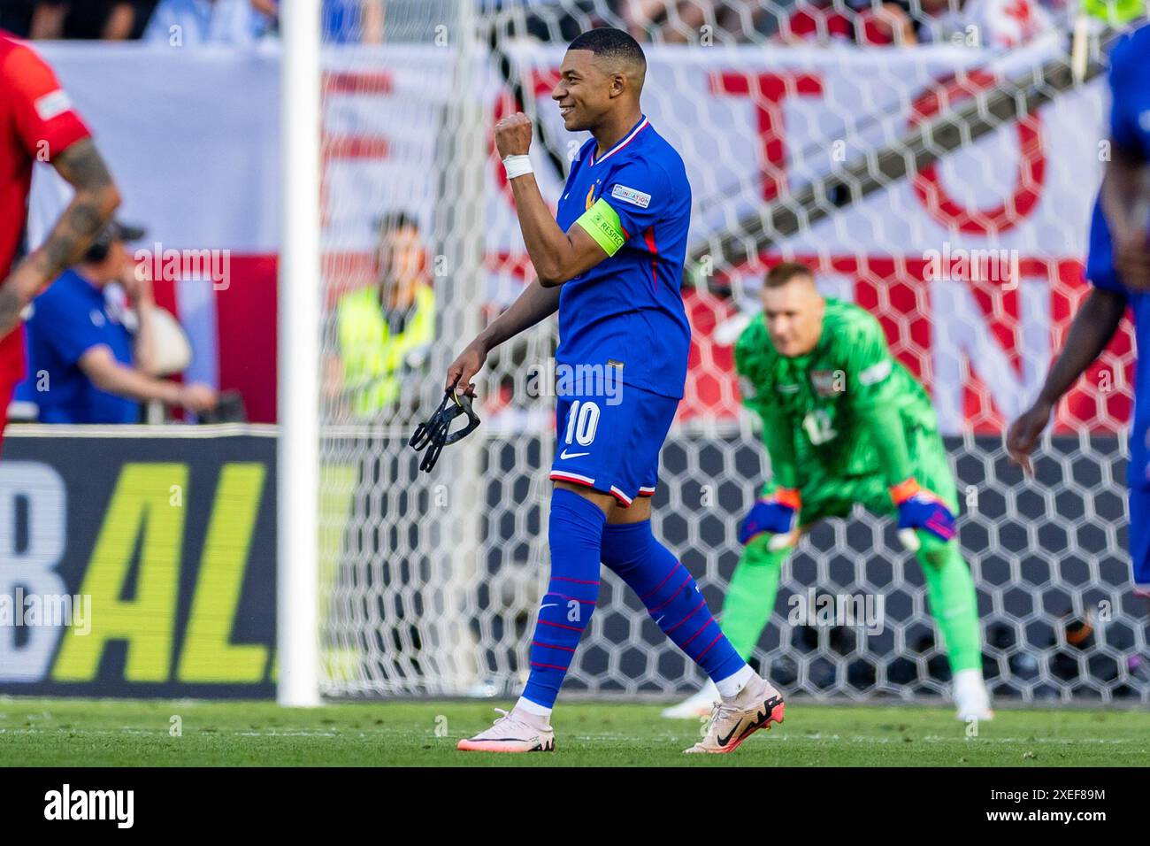 Kylian Mbappe of France celebrates a goal during the UEFA EURO 2024 ...