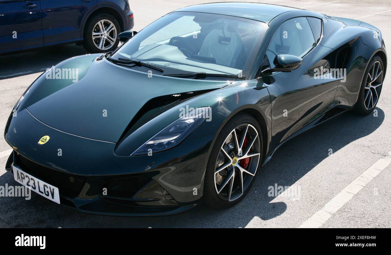 A close up view of a Lotus Emira First Edition motor car, Blackpool ...