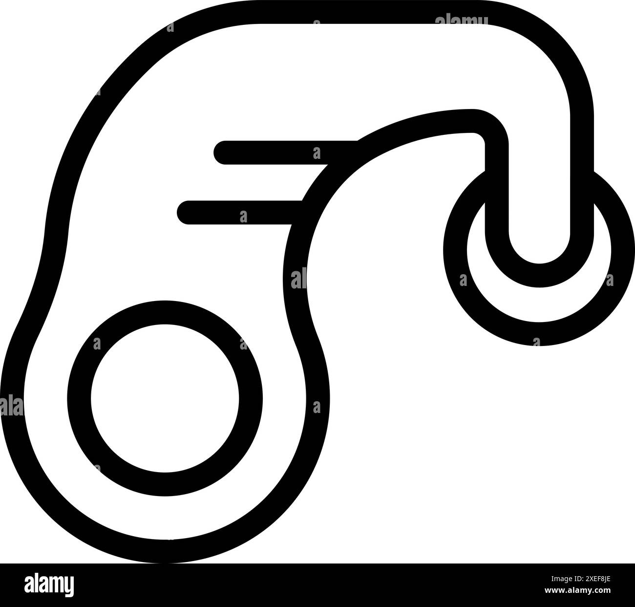 Simple line icon of a vr controller, highlighting the trigger button ...