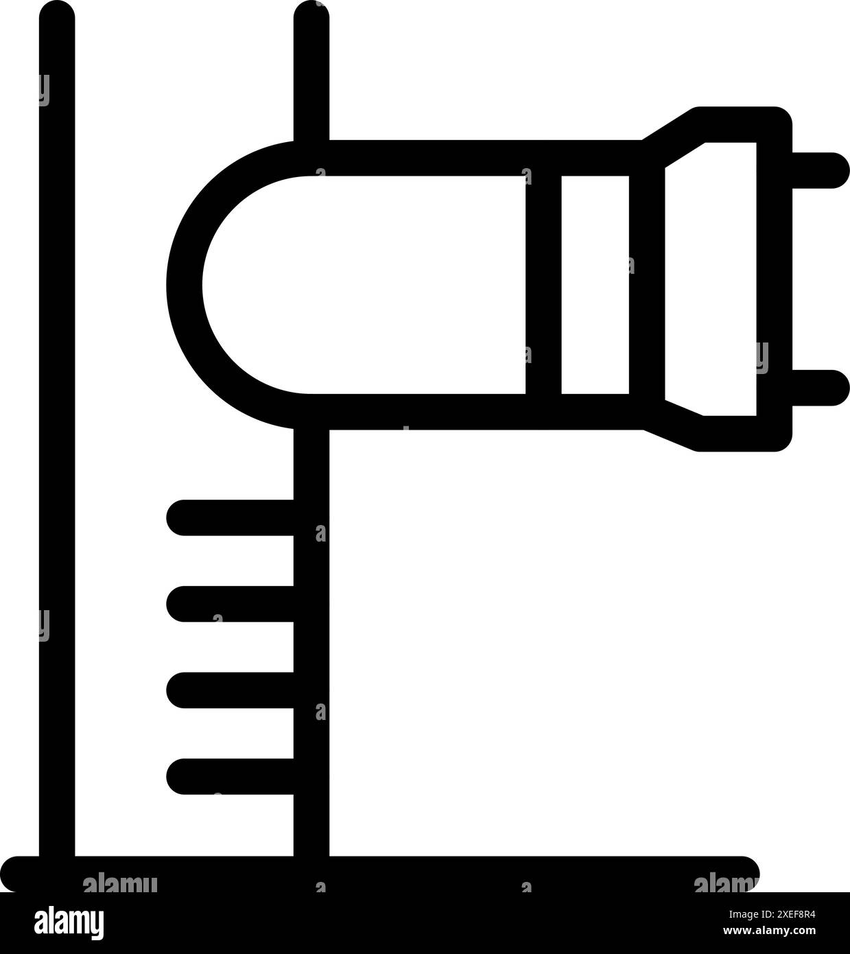 Simple bold line icon of a periscope extending above water, used for ...