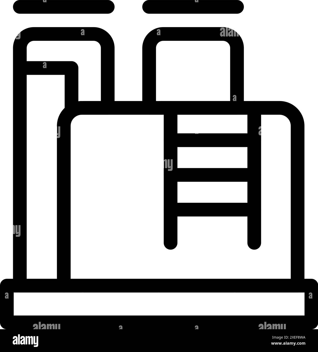 This simple icon represents a playground structure, perfect for ...