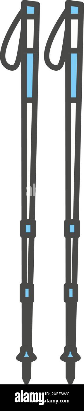 Trekking walking sticks vector icon Stock Vector Image & Art - Alamy