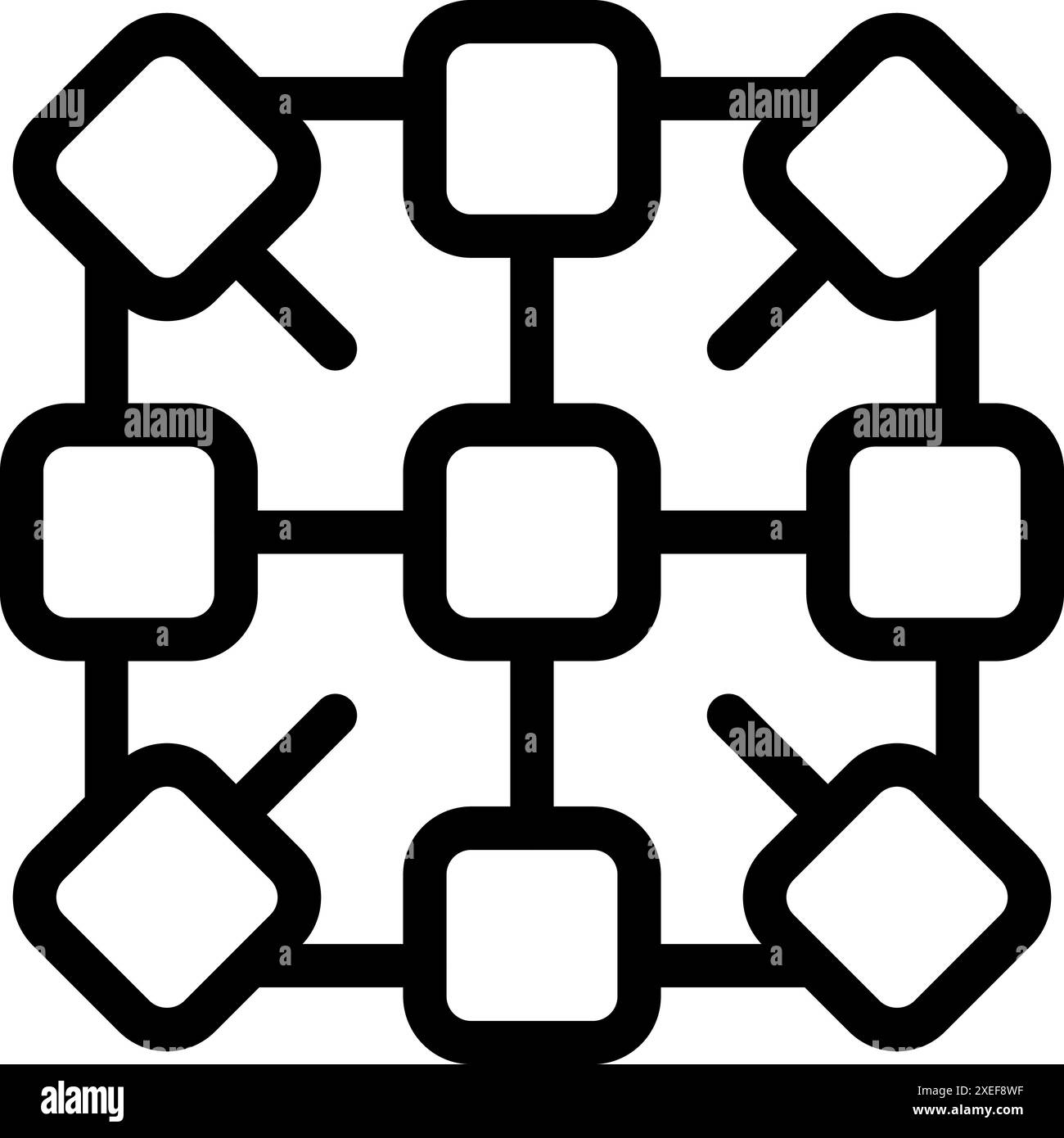 Icon of a blockchain network connecting blocks with lines Stock Vector Image & Art - Alamy