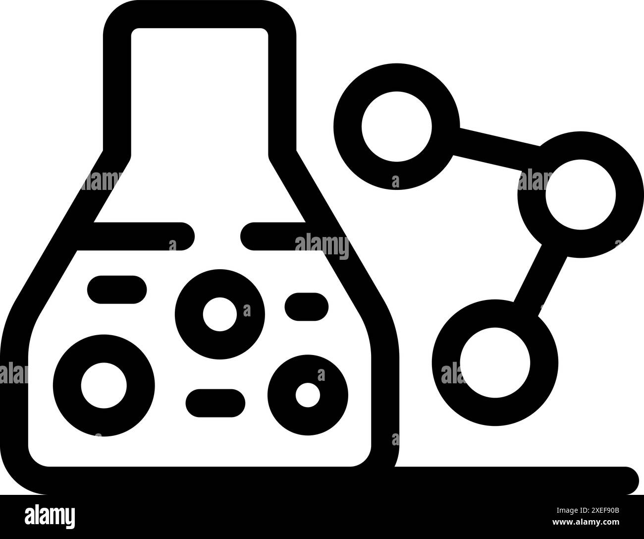 Simple bold outline icon representing laboratory glassware ...