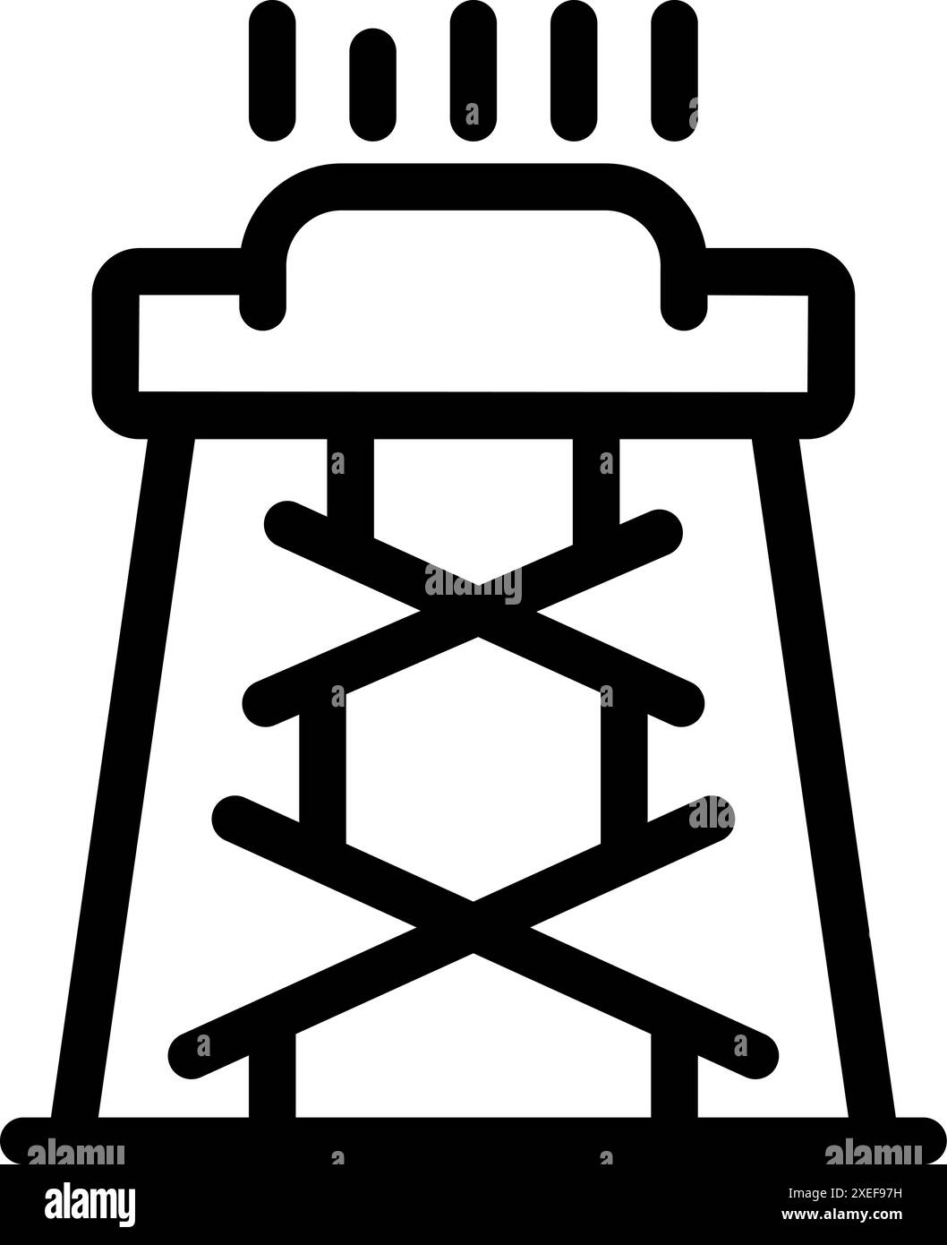 Simple icon of a geothermal power plant releasing steam, illustrating ...