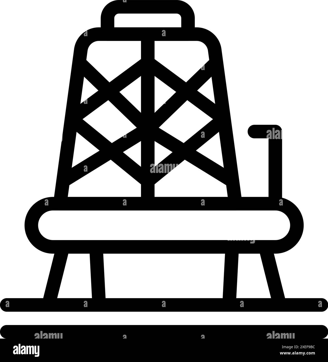 Oil derrick standing on oil platform for oil extraction Stock Vector ...