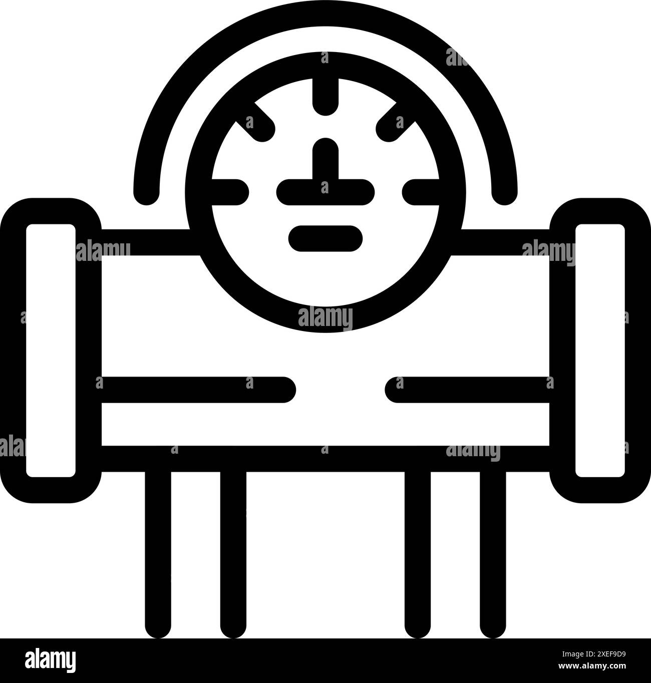 Simple icon representing a water pipe meter measuring the flow rate ...