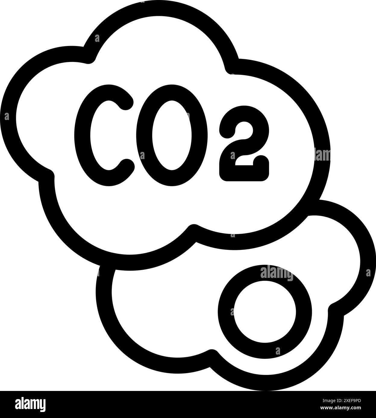 Simple icon representing co2 emission, highlighting the issue of global ...