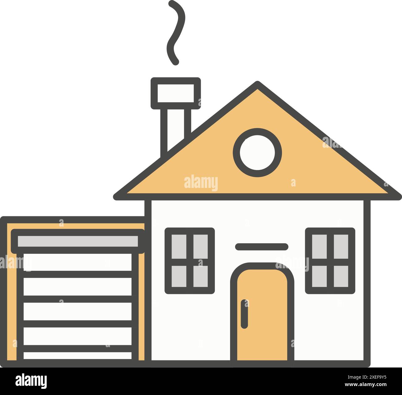 Suburban house with garage vector icon Stock Vector Image & Art - Alamy