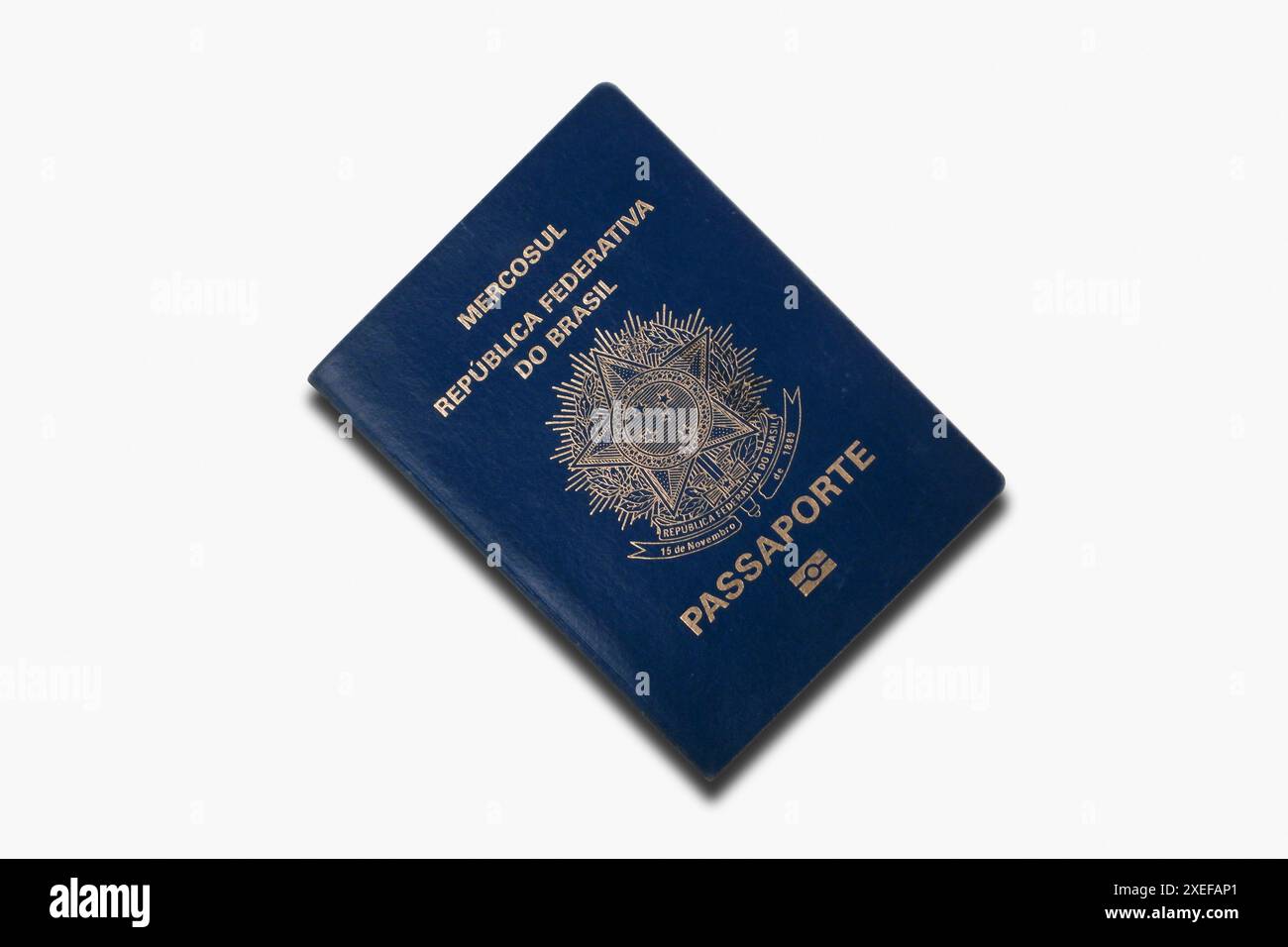 Close-up on a Brazilian passport isolated on a white background Stock ...