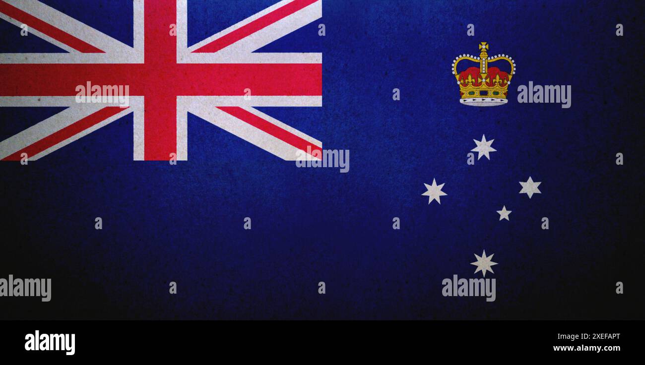 Flag of Victoria (Australia) printed on a paper sheet Stock Photo - Alamy