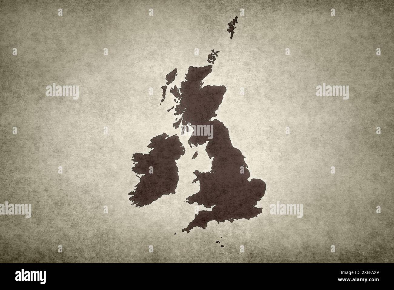 Grunge map of the British Isles printed on an old paper Stock Photo - Alamy