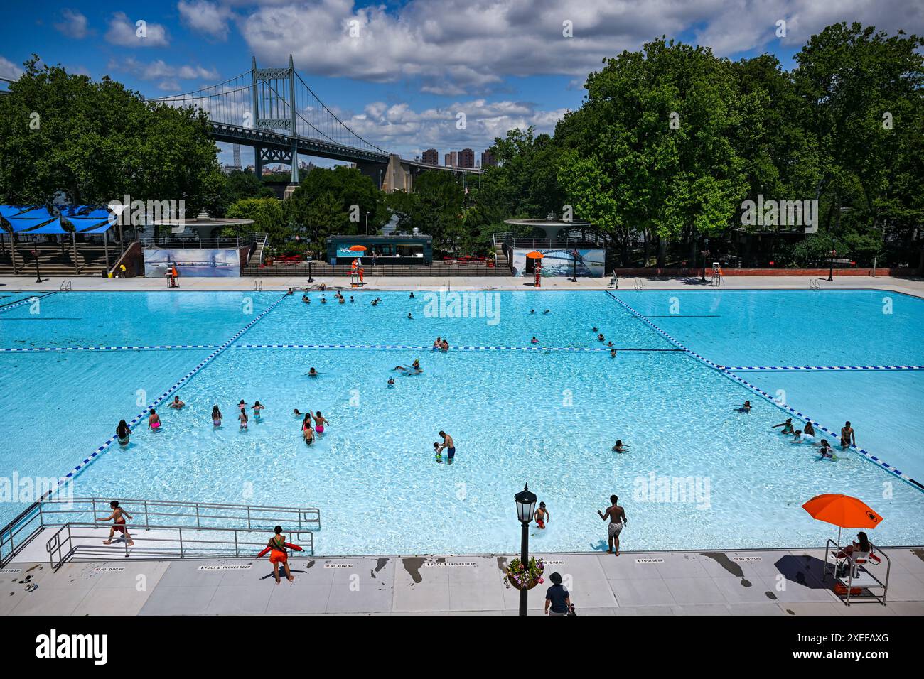 People swim at the Astoria Pool on June 27, 2024 in New York City Stock ...