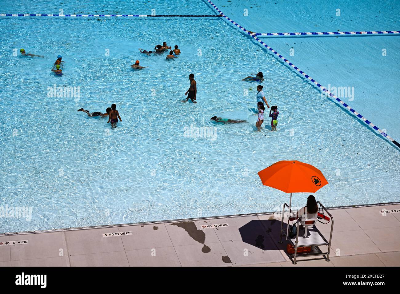 People swim at the Astoria Pool on June 27, 2024 in New York City Stock ...