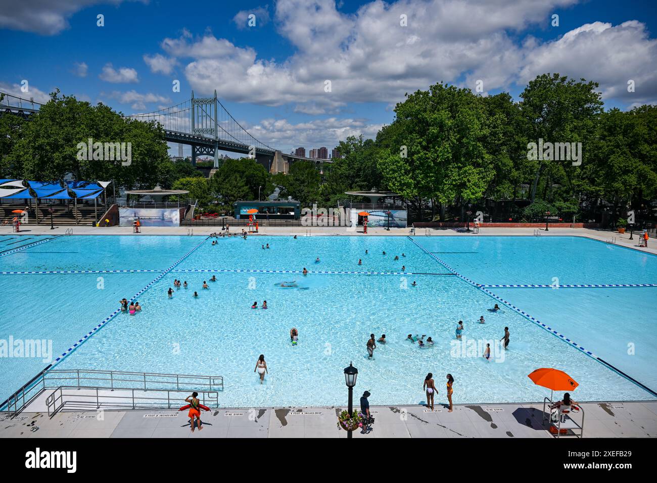 People swim at the Astoria Pool on June 27, 2024 in New York City Stock ...