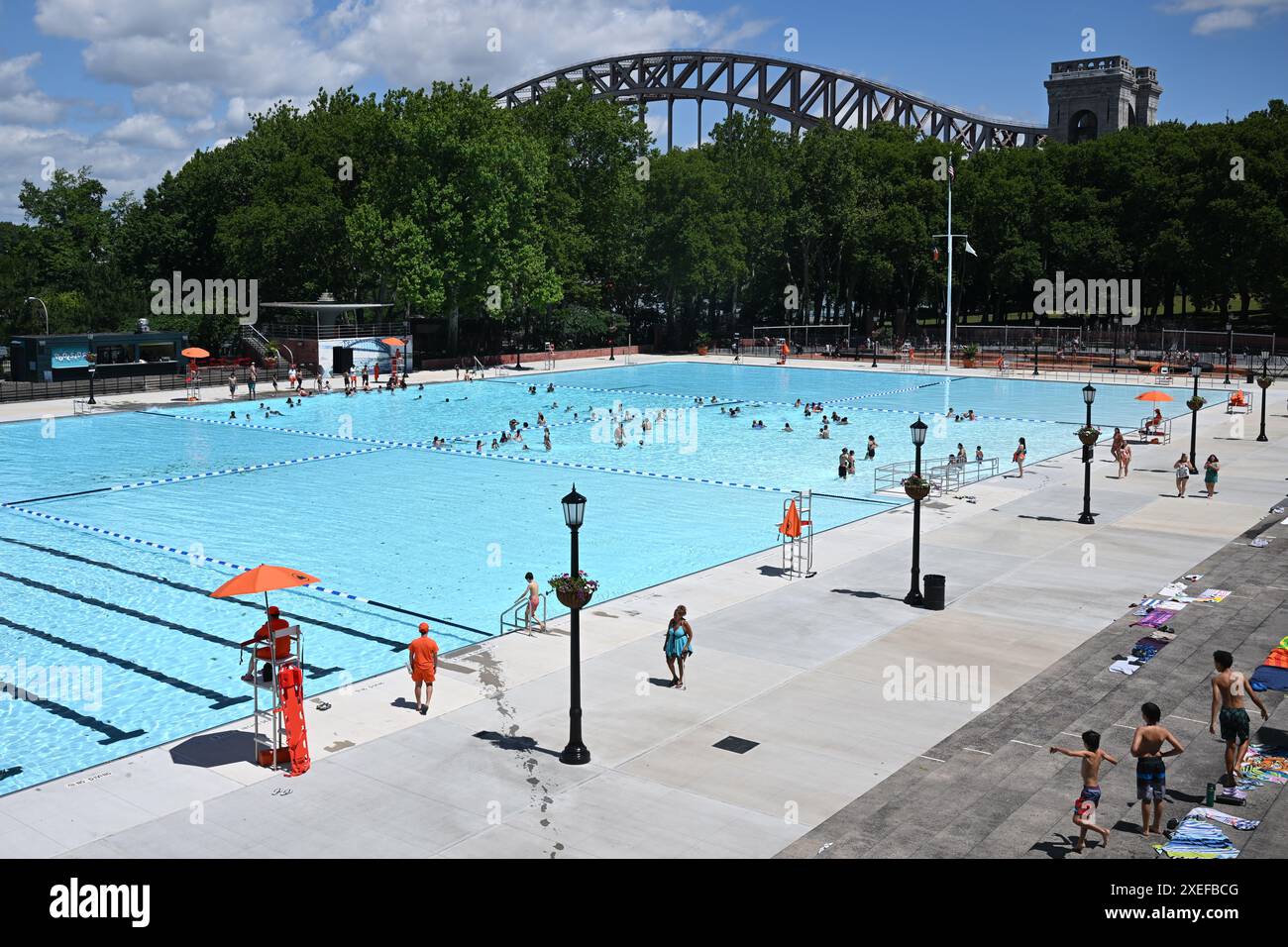 People swim at the Astoria Pool on June 27, 2024 in New York City Stock ...