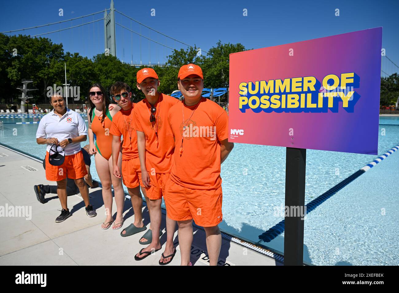 Lifeguards kick off the outdoor pool season and celebrate the reopening ...