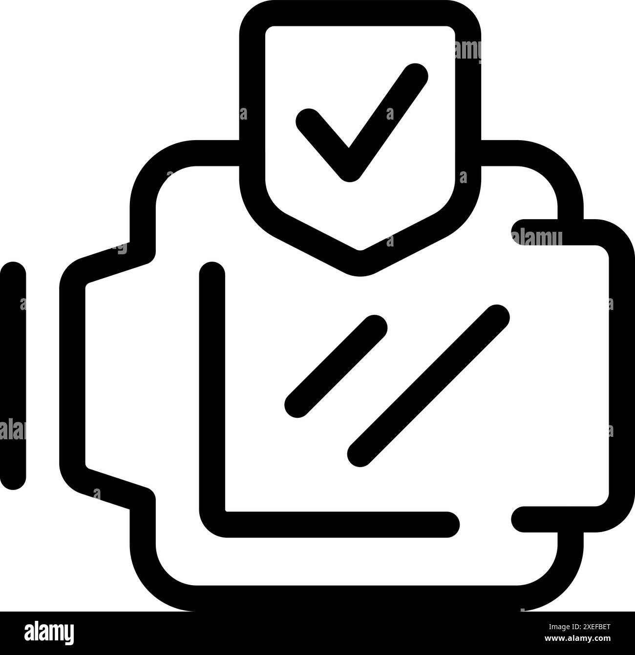 Engine security system is confirming safe operation with a check mark ...