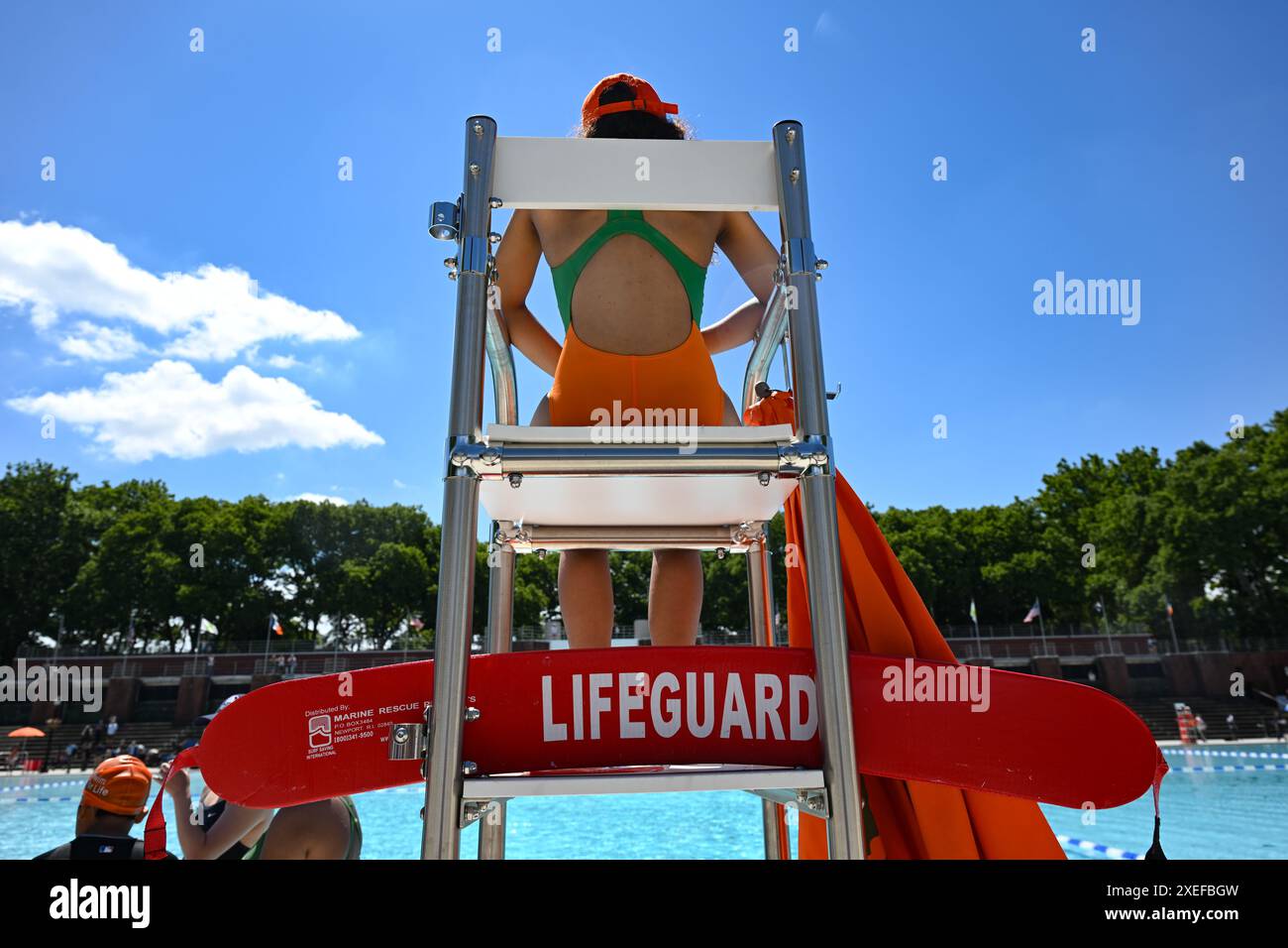 Lifeguards kick off the outdoor pool season and celebrate the reopening ...
