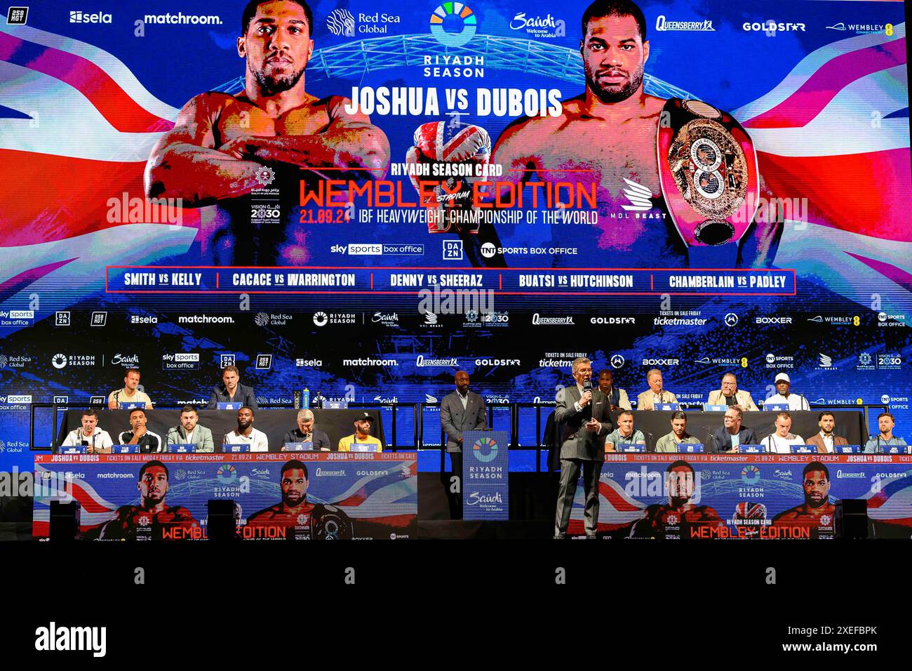 LONDON, UNITED KINGDOM. 26 Jun, 2024. Frank Warren, Eddie Hearn during ...