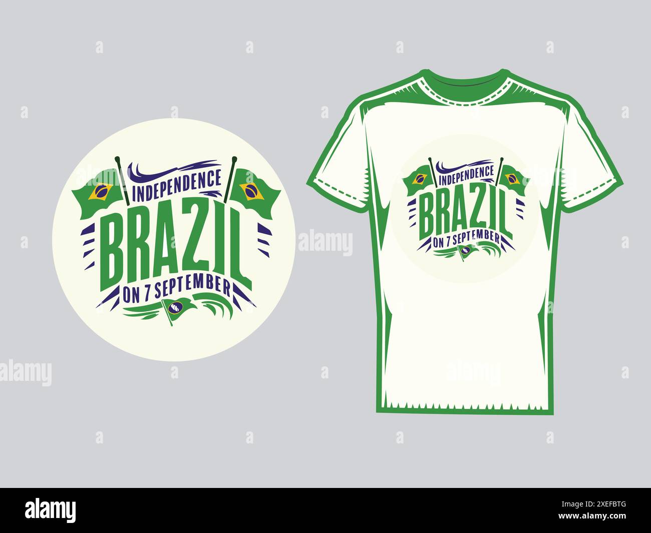 Independence Of Brazil tshirt design vector illustration Stock Vector ...