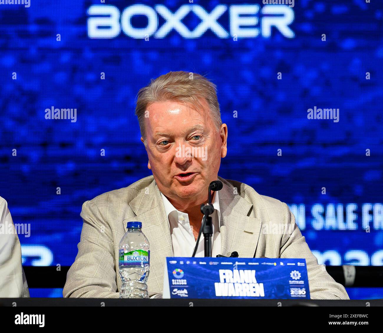 LONDON, UNITED KINGDOM. 26 Jun, 2024. Frank Warren during Queensberry ...