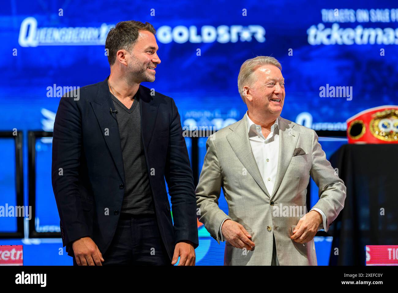 LONDON, UNITED KINGDOM. 26 Jun, 2024. Frank Warren (right) Eddie Hearn ...