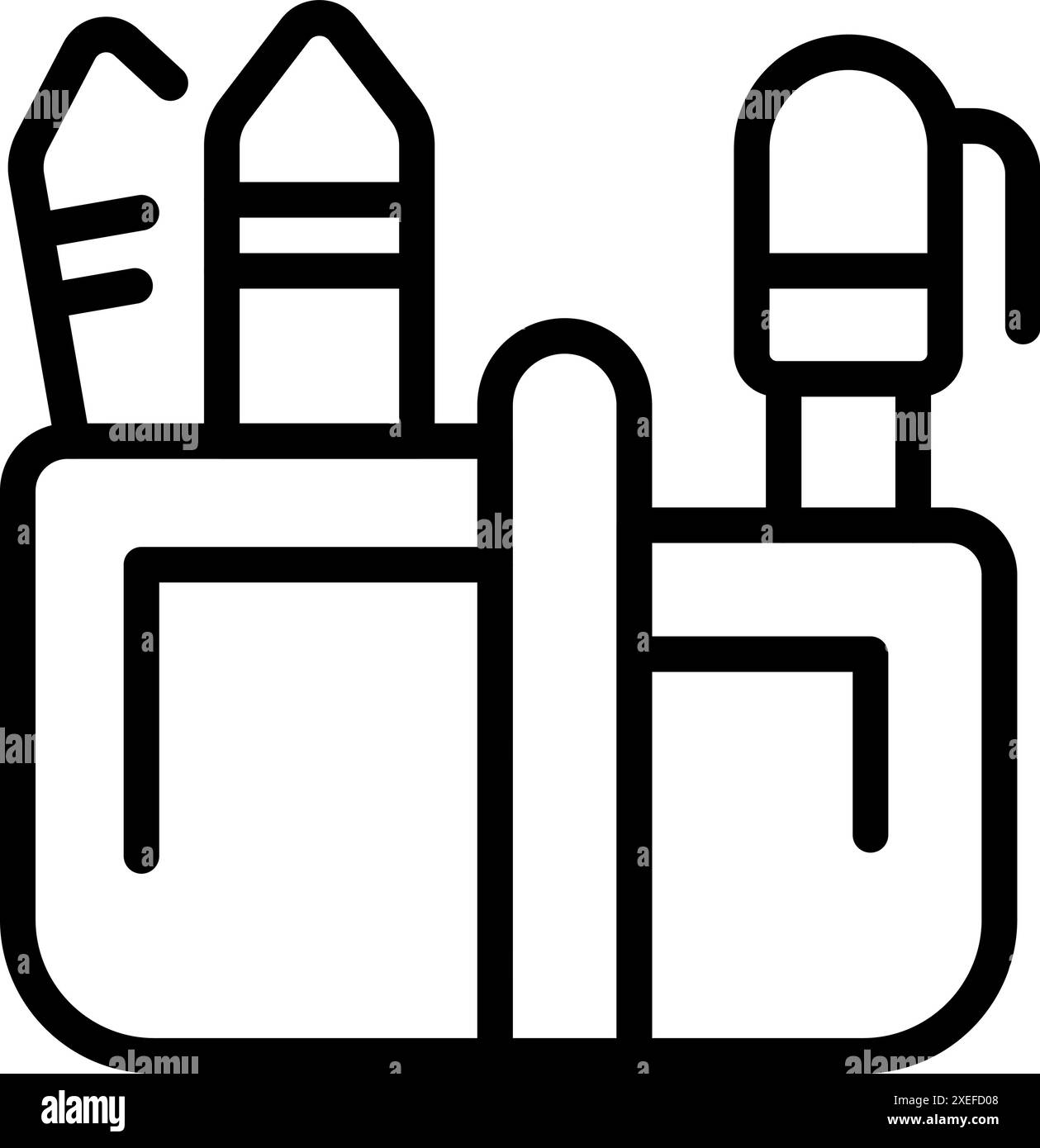 Line icon of a desk organizer holding writing utensils Stock Vector ...