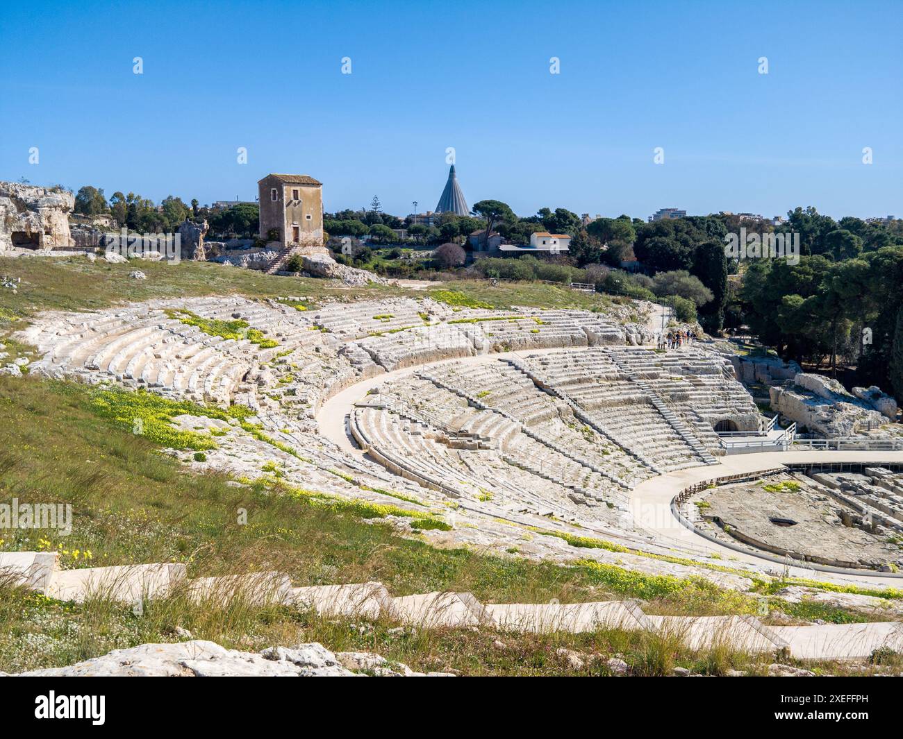 Greek amphitheater Syracuse in Sicily Stock Photo - Alamy