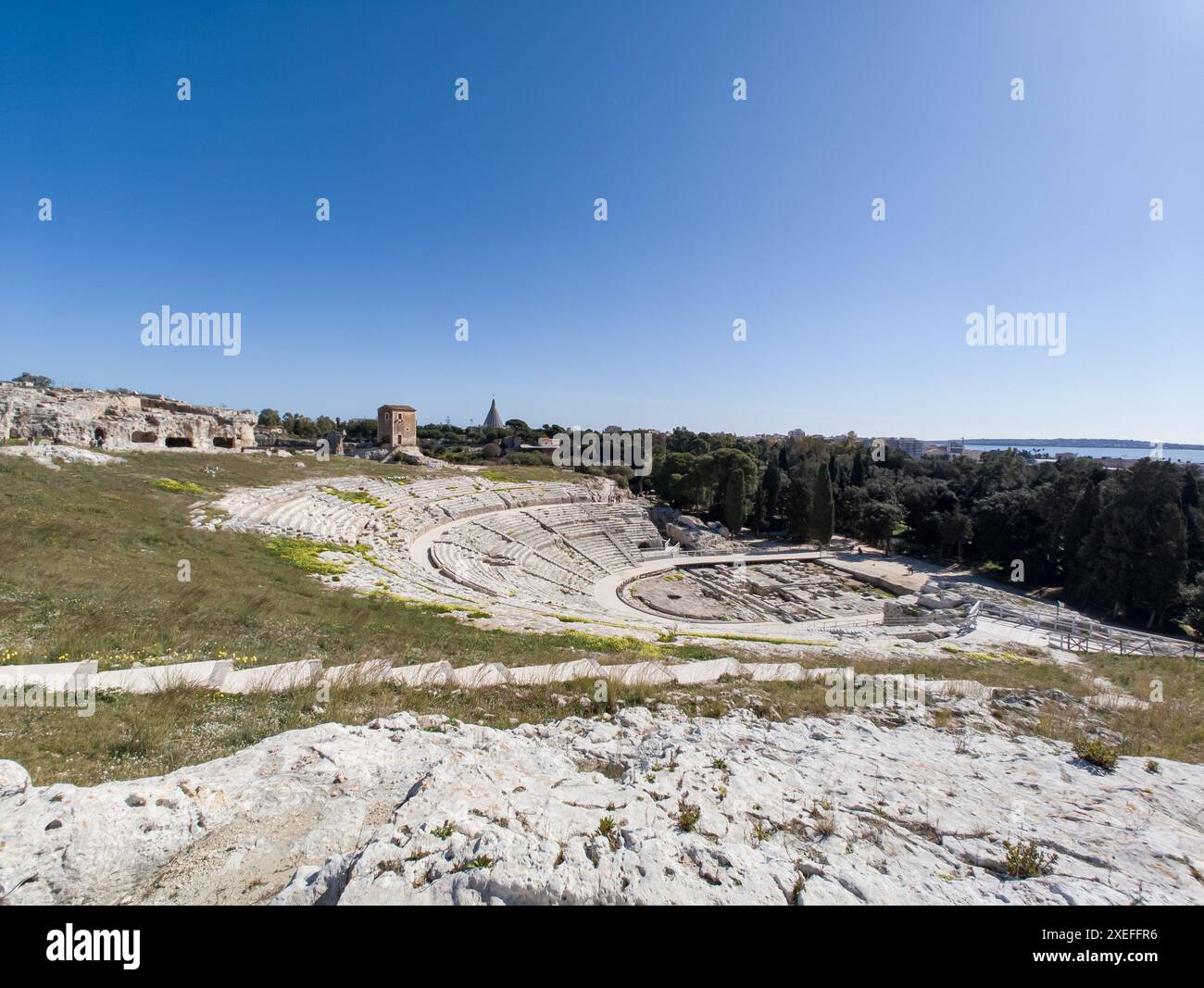 Greek amphitheater Syracuse in Sicily Stock Photo - Alamy