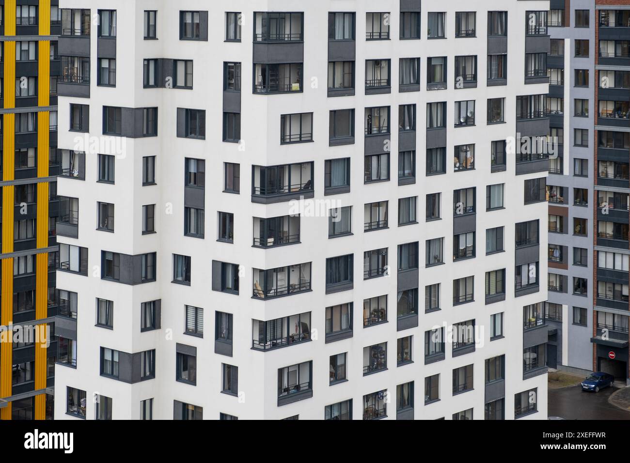 New apartment buildings with windows and balconies. Modern european ...
