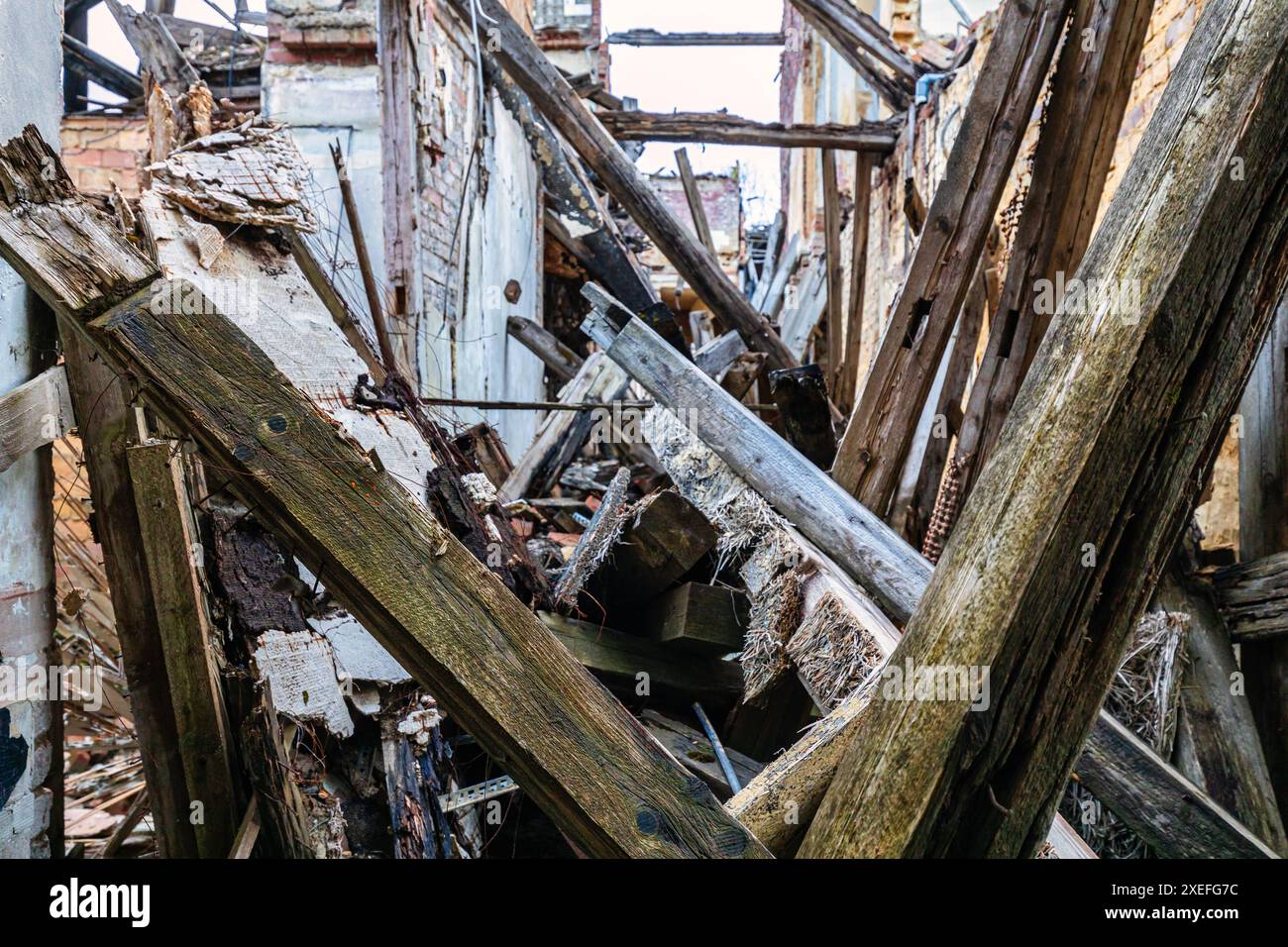 Danger to life Lost places Danger of collapse No trespassing Stock ...