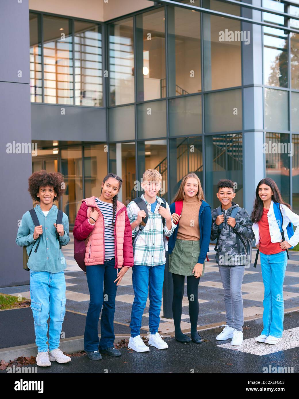 Portrait Showing Class Of Secondary Or High School Pupils Standing ...