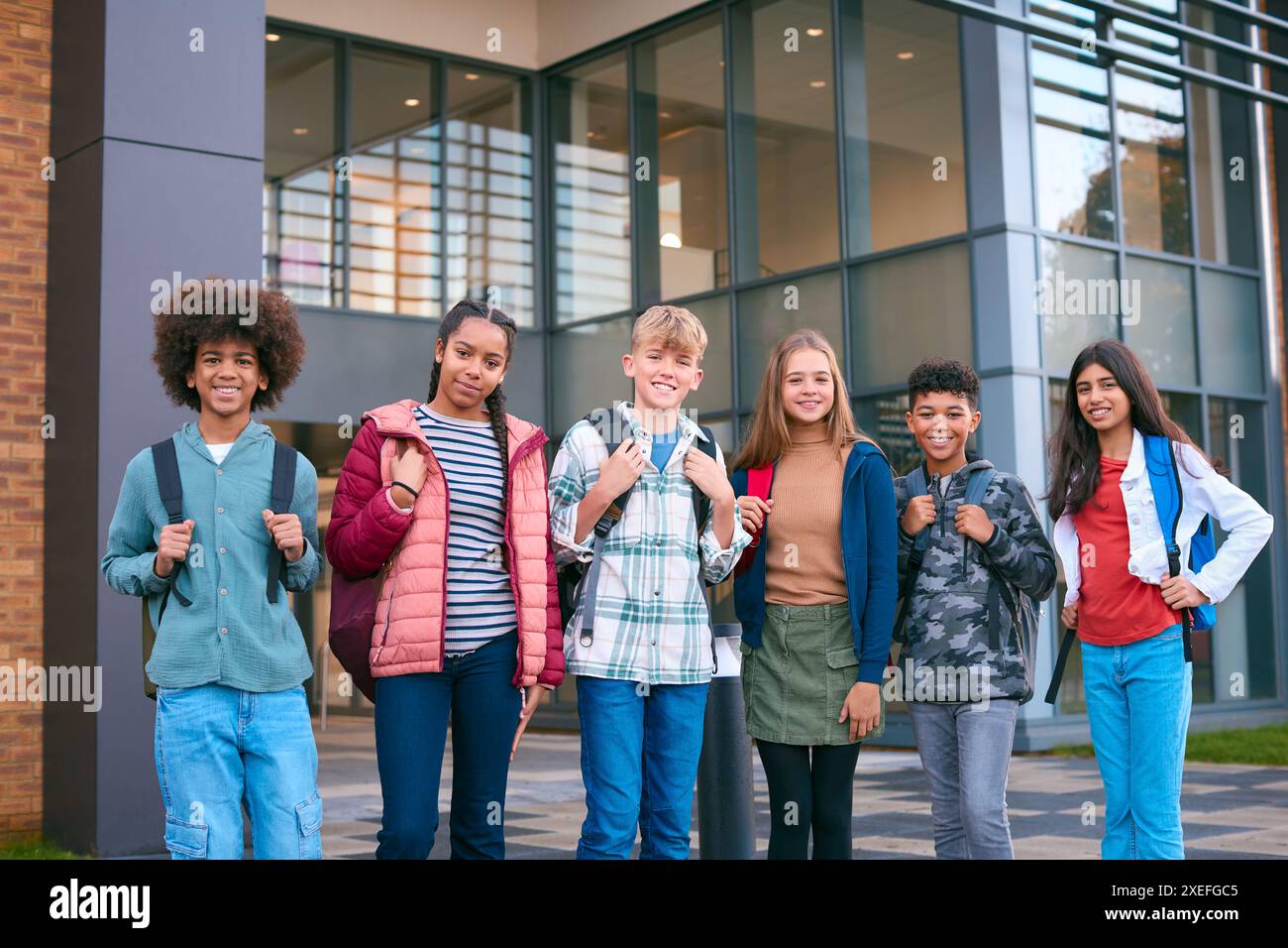 Portrait Showing Class Of Secondary Or High School Pupils Standing ...