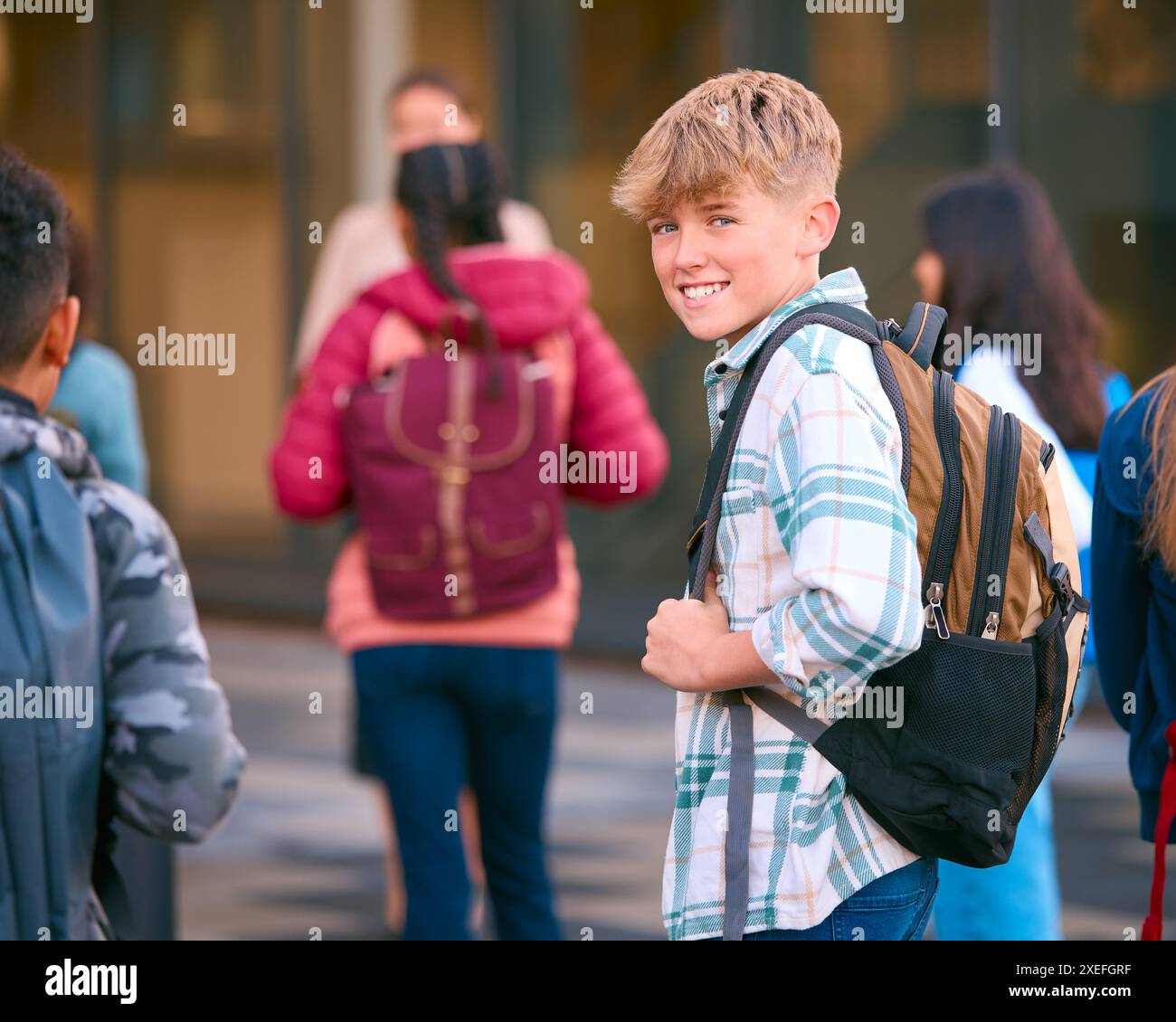 Portrait Of Male Secondary Or High School Student Outside School ...