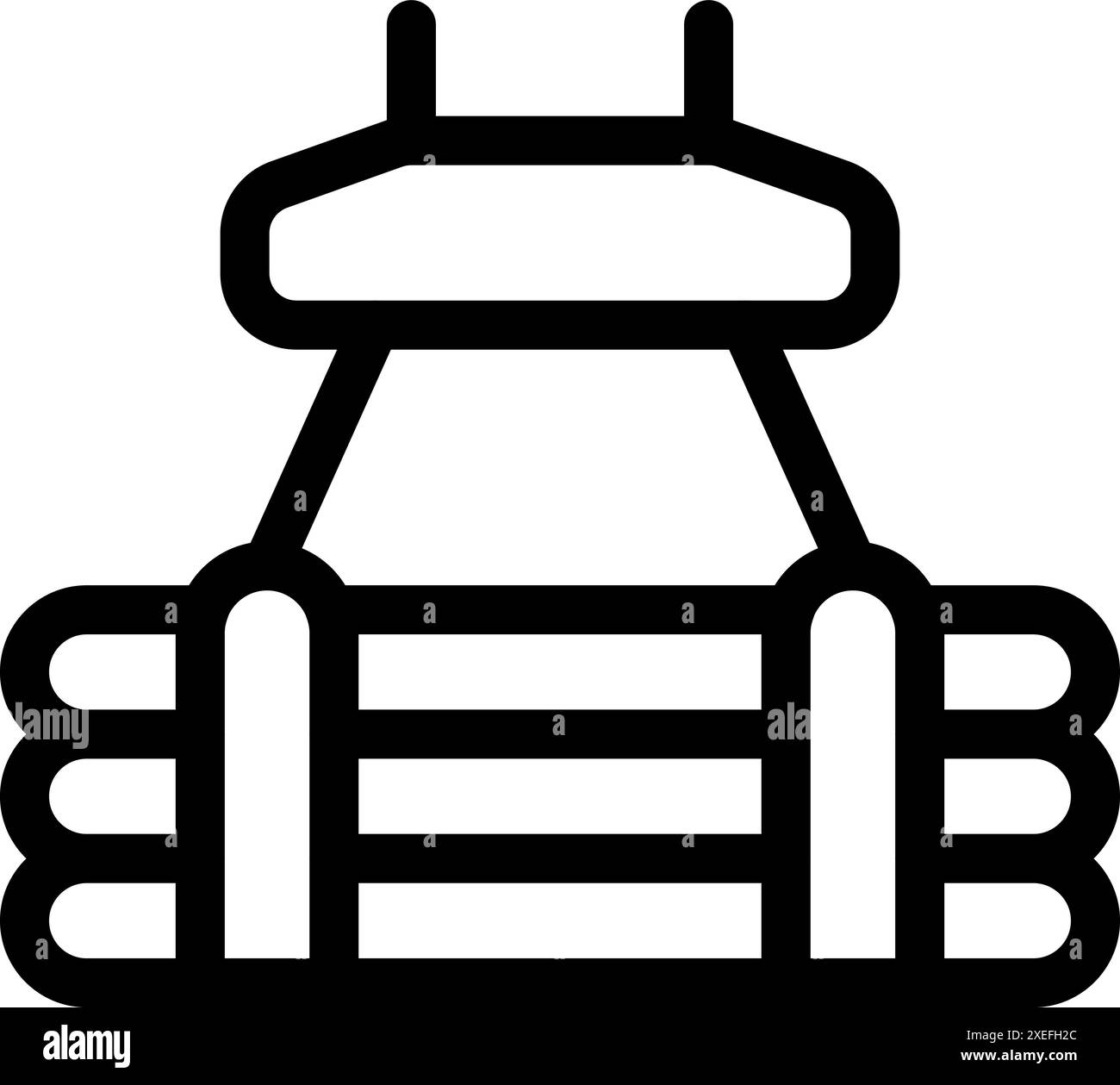 Crane lifting logs Stock Vector Images - Alamy