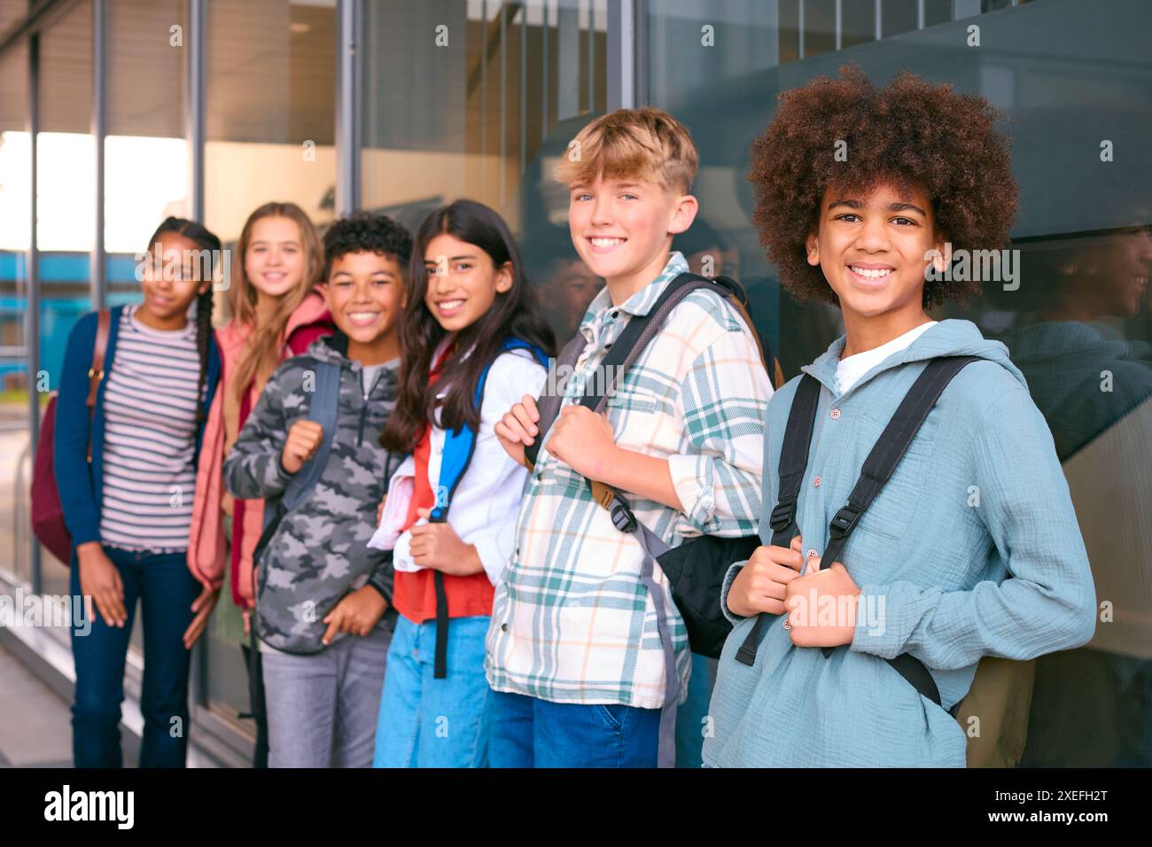 Portrait Showing Class Of Secondary Or High School Pupils Standing ...
