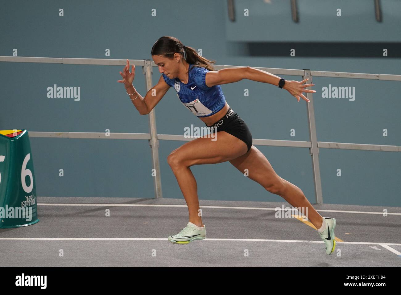 ISTANBUL, TURKIYE - JANUARY 20, 2024: Undefined athlete running during ...