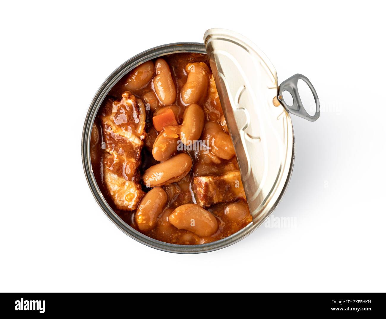 Opened tin can with canned tomatoes Stock Photo - Alamy