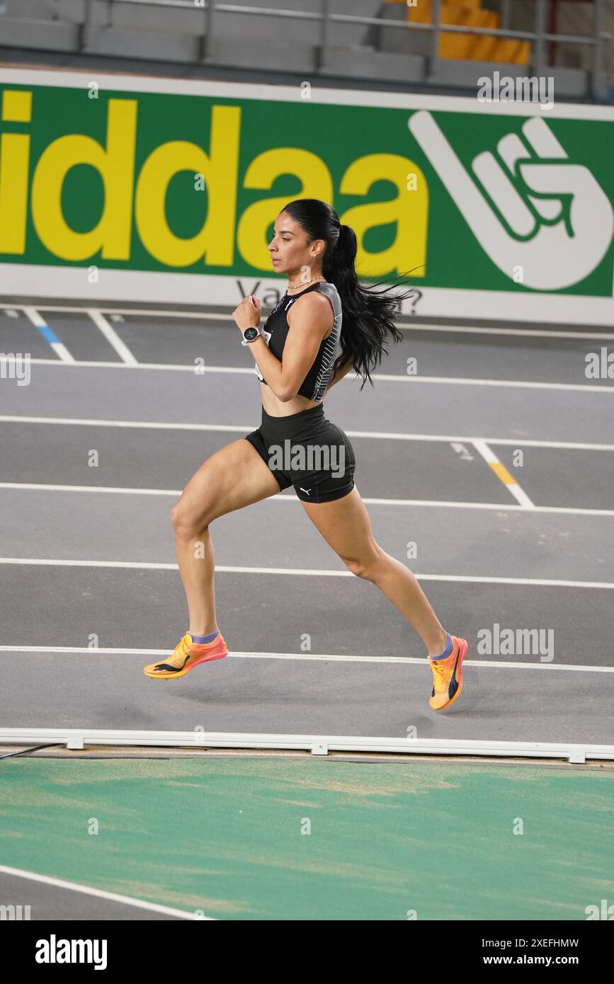 ISTANBUL, TURKIYE - JANUARY 20, 2024: Undefined athlete running during ...